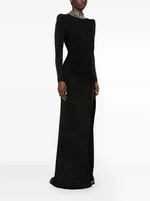 NISSA Crystal-embellished Maxi Dress
