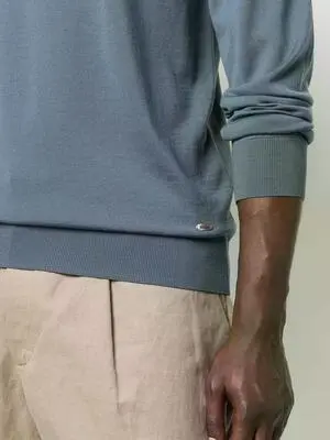 Brioni Polo-collar Wool Jumper - Blue