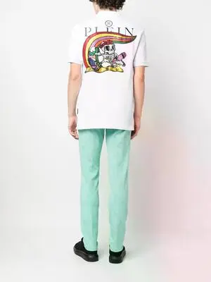 Philipp Plein Skull Embroidery Straight-leg Trousers