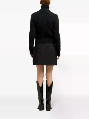 AMI Paris Brushed-effect Cotton Jumper - Black