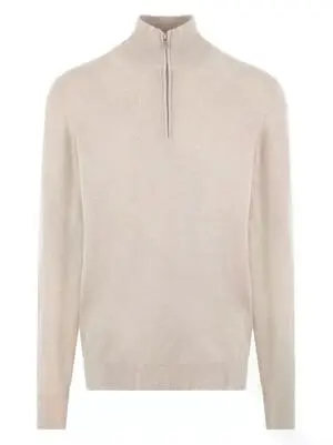 Brunello Cucinelli Short-zip Knitted Jumper - Neutrals