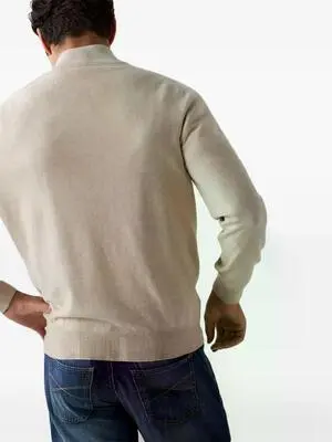 Brunello Cucinelli Short-zip Knitted Jumper - Neutrals