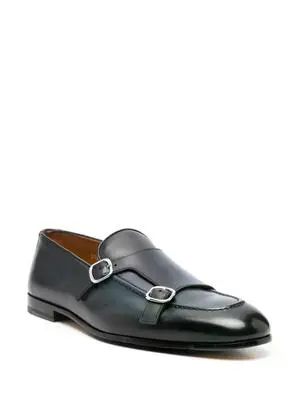 DOUCAL'S Double-buckle Leather Loafers - Blue