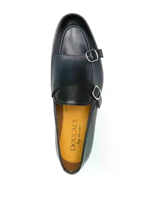 DOUCAL'S Double-buckle Leather Loafers - Blue