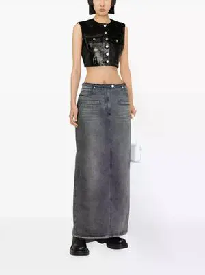 COURREGES Faux-leather Cropped Vest