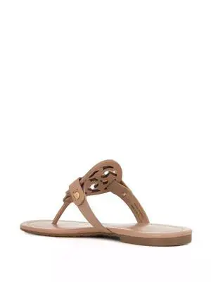Tory Burch T-medallion Leather Sandals - Neutrals