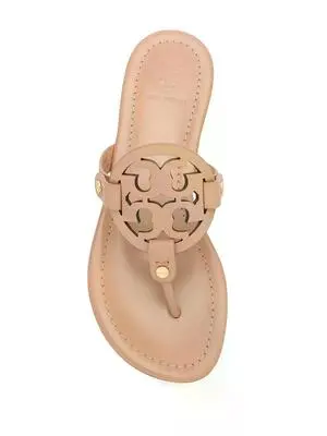 Tory Burch T-medallion Leather Sandals - Neutrals