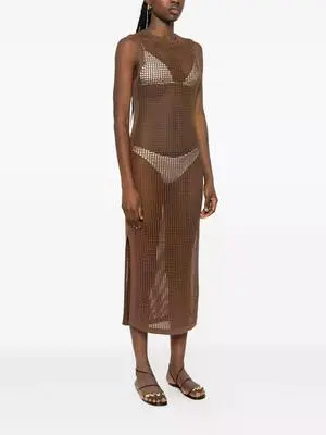 MC2 SAINT BARTH Eileen Midi Dress - Brown