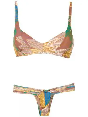 AMIR SLAMA Cocar Francês Printed Bikini Set