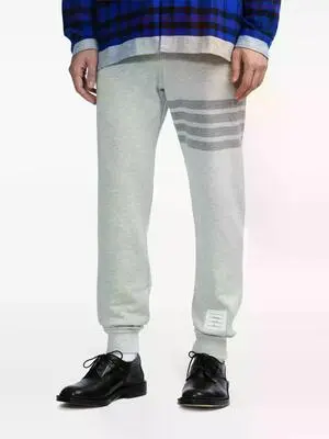 Thom Browne 4-bar Stripe Cotton Track Pants - Grey