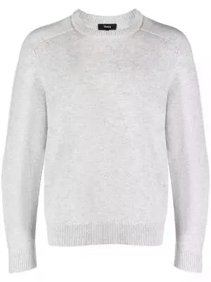 Theory Morlan Ribbed Wool Blend Jumper - Grey