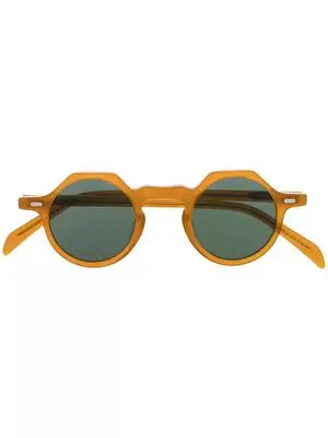 LESCA Round Frame Sunglasses - Brown