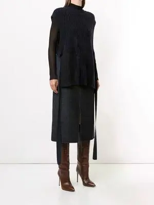 Goen.j Side Taps Knitted Top - Blue