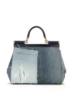 Dolce & Gabbana Large Sicily Patchwork Denim Tote Bag
