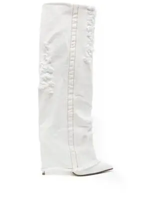 LE SILLA 120mm Cuffed Denim Boots