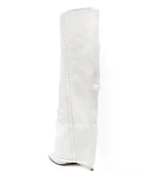 LE SILLA 120mm Cuffed Denim Boots