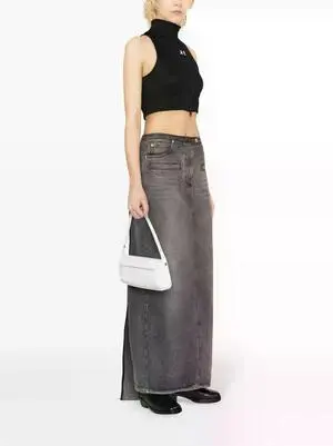 COURREGES Zip-up Cropped Vest - Black