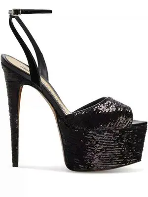 Alexandre Vauthier 160mm Sequined Sandals - Black