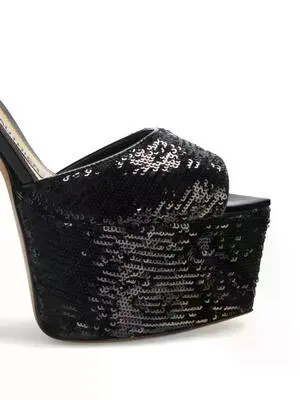 Alexandre Vauthier 160mm Sequined Sandals - Black
