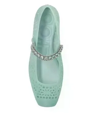 JIMMY CHOO Jelly Ballerina Flats With Crystal Embellishment