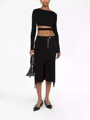 COURREGES Asymmetric Zipped Denim Skirt