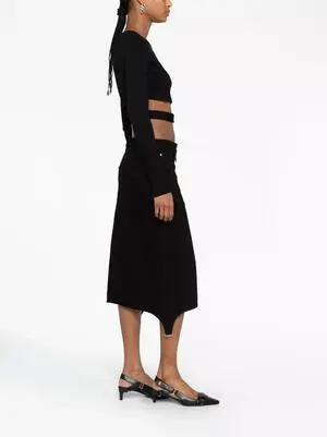 COURREGES Asymmetric Zipped Denim Skirt
