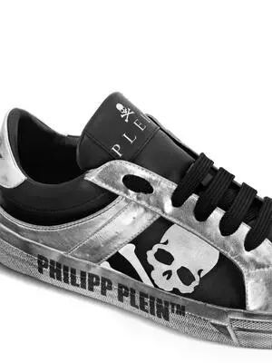 Philipp Plein Retro Kickz Leather Sneakers - Black