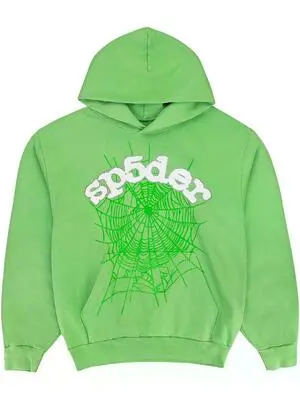 SP5DER Graphic Print Web Hoodie - Green