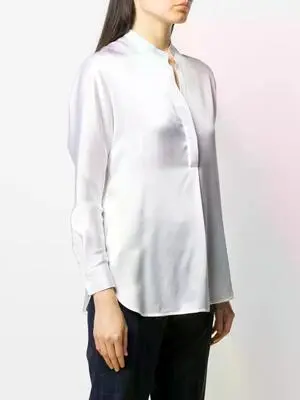 Vince Open Neck Loose Fit Blouse