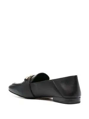Michael Kors Logo-plaque Leather Loafers - Black