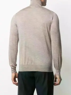 CRUCIANI Silk-cashmere Blend Roll-neck Jumper - Brown