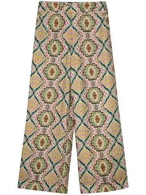 Etro Floral Wide-leg Trousers - Yellow