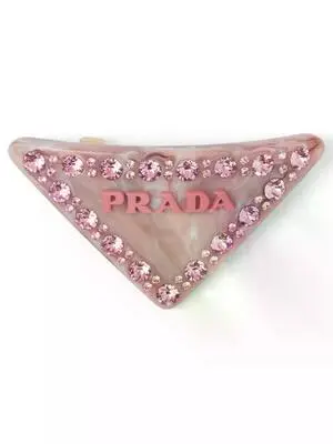 Prada Triangle-logo Hair Clip - Pink