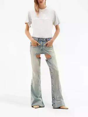 COURREGES Cut-out Flared Denim Trousers