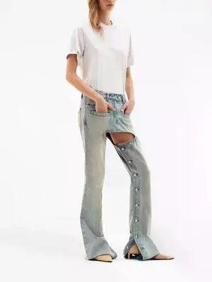 COURREGES Cut-out Flared Denim Trousers