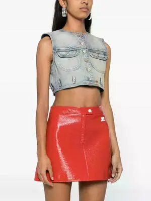 COURREGES Multiflex Cropped Denim Vest