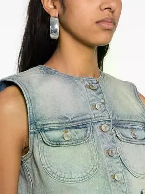 COURREGES Multiflex Cropped Denim Vest