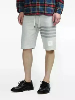 Thom Browne Classic Loopback Sweatshorts With Signature Stripes - Grey