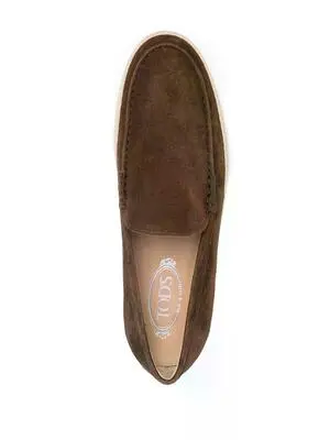 TOD'S Almond-toe Suede Loafers - Brown