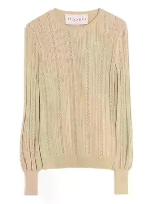 Valentino Garavani Lattice-knit Pullover