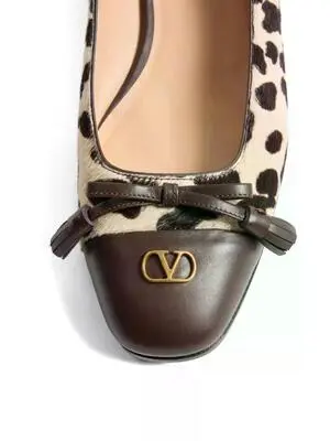 Valentino Garavani Valet Du Roi Ballerina Flats In Pony-effect Calfskin