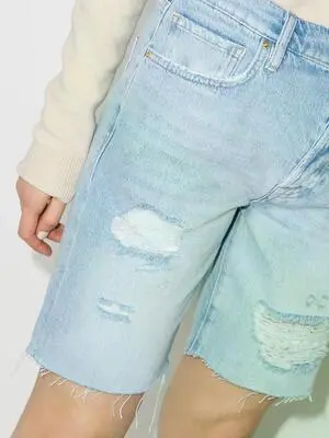 FRAME Le Slouch Distressed Bermuda Shorts