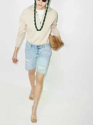 FRAME Le Slouch Distressed Bermuda Shorts