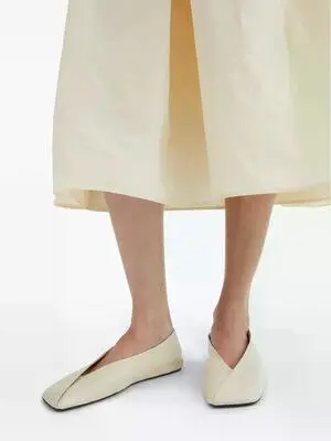 JIL SANDER Leather Ballerina Shoes - Neutrals