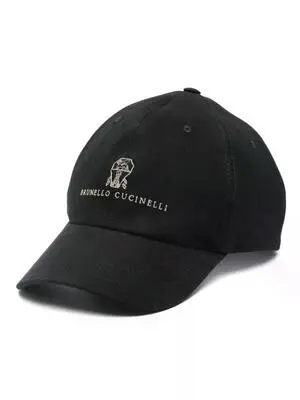 Brunello Cucinelli Logo Embroidered Baseball Cap - Black
