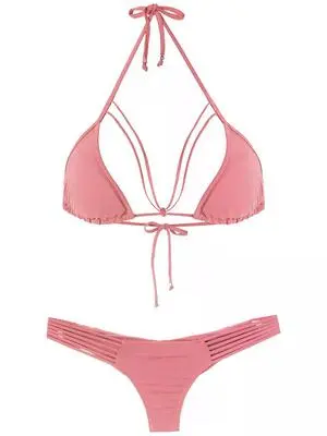 AMIR SLAMA Strappy Triangle Bikini Set - Pink