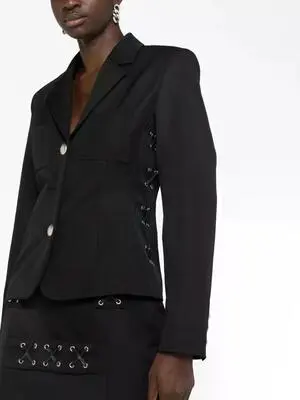 Alessandra Rich Lace-up Wool-blend Blazer