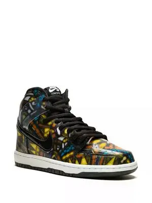 Nike X Concepts Dunk High Pro Sb Stained Glass Special Box Sneakers - Black