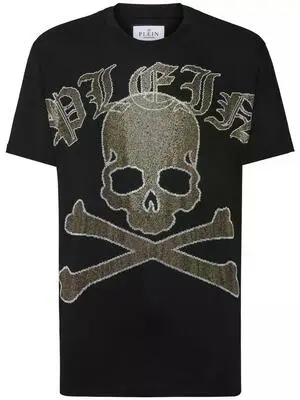 Philipp Plein Gothic Plein Strass Cotton T-shirt - Black