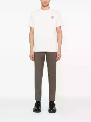 A.p.c. Logo-embroidered Cotton T-shirt - White